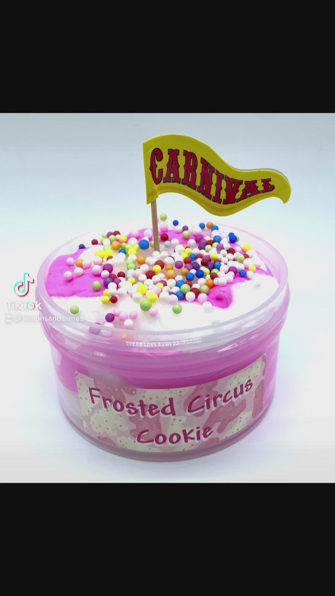 Frosted Circus Cookie Slime, DIY Snow Butter Slime | Lemons and Slimes