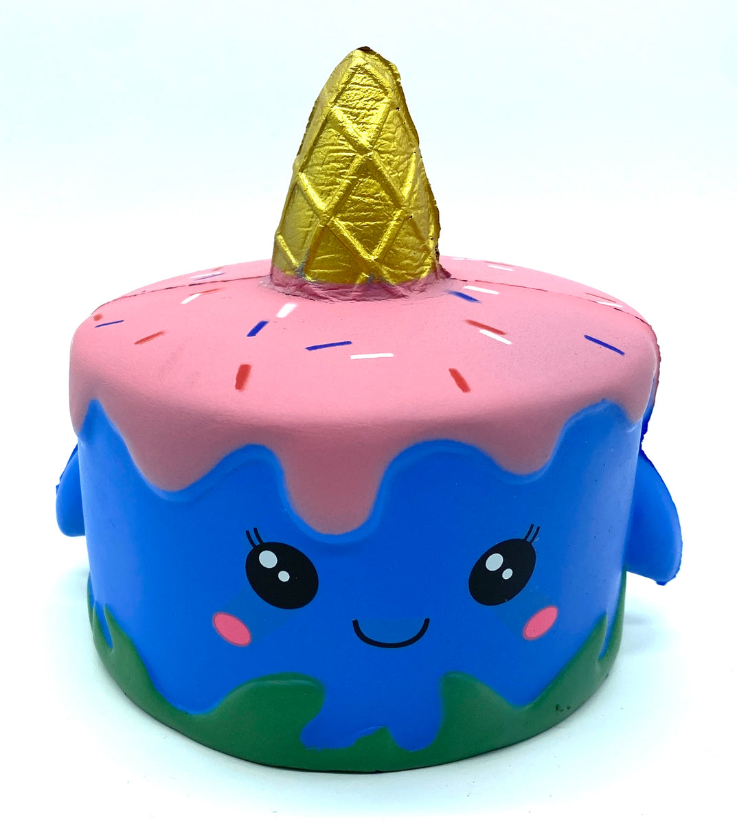 Kawaii Slow Rise Blue Narwhal Cake Squish | Lemons and Slimes