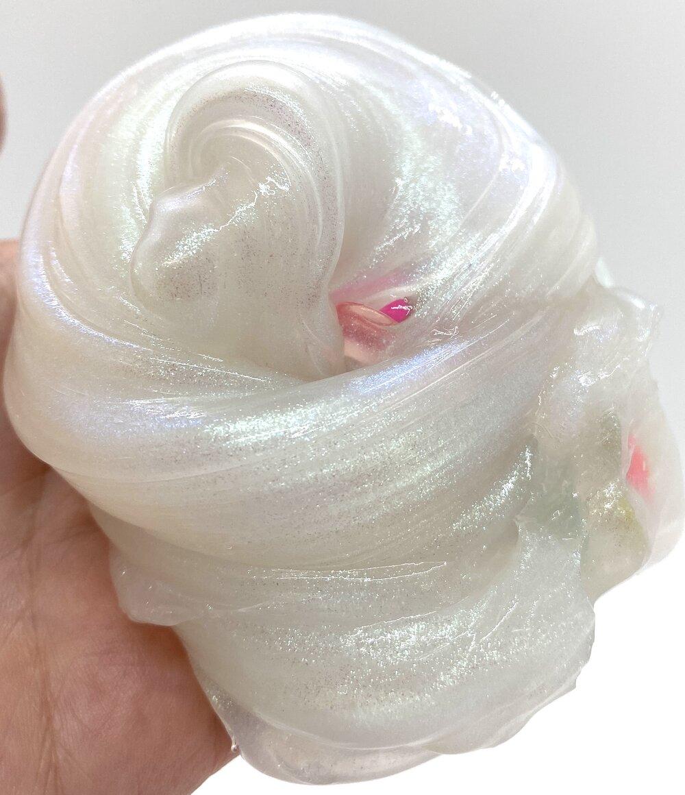Iridescent Clear Slime, Coconut Milk Bath Slime | Lemons and Slimes